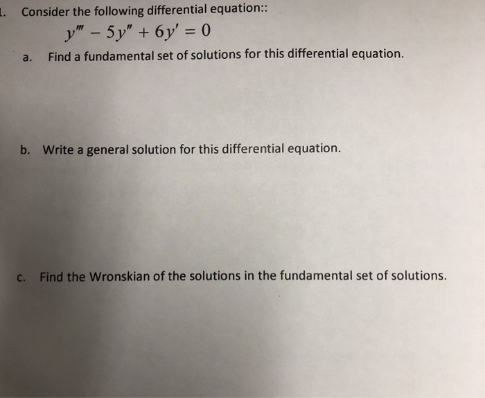 Solved Consider the following differential equation:: a. | Chegg.com