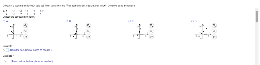 Solved Construct a scattergram for each data set. Then cal | Chegg.com