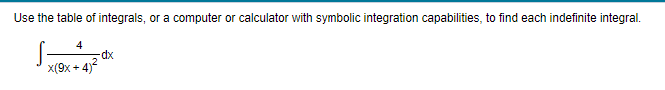 Solved Use the table of integrals, or a computer or | Chegg.com