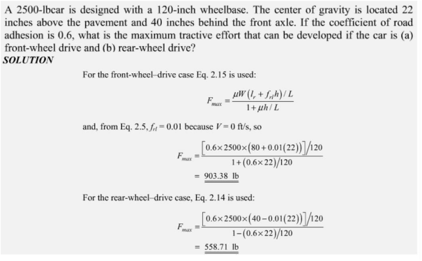 Solved A 2500-lbcar is designed with a 120-inch wheelbase. | Chegg.com