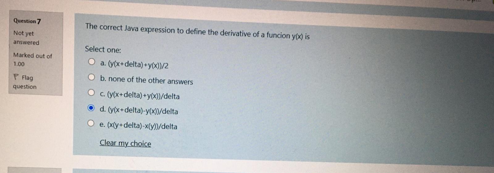 Solved Question 7 The Correct Java Expression To Define The 