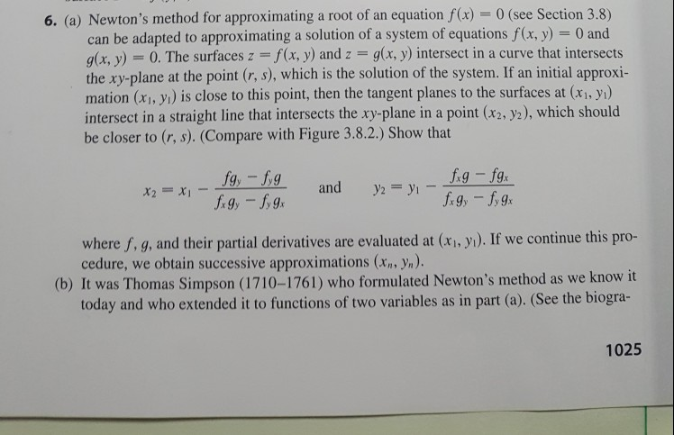 Solved 6. (a) Newton's method for approximating a root of an | Chegg.com