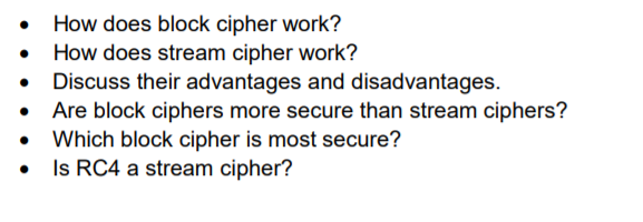 Solved How does block cipher work? How does stream cipher | Chegg.com