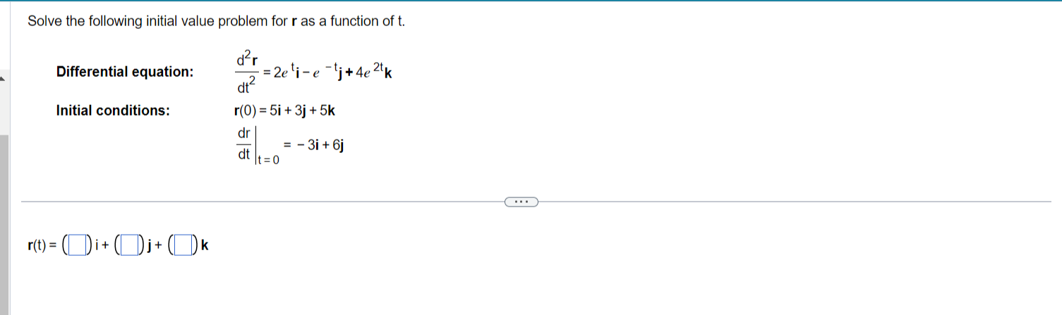 Solved Solve The Following Initial Value Problem For R As A