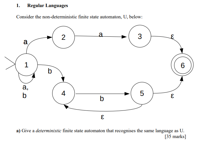 Solved Regular Languages - consider the non-deterministic | Chegg.com