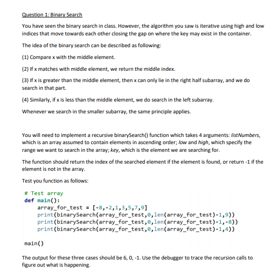 Solved inar You have seen the binary search in class. | Chegg.com
