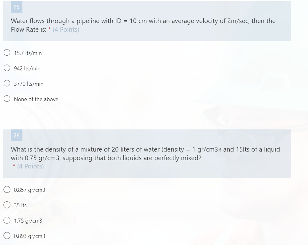 Solved Water flows through a pipeline with ID =10 cm with an | Chegg.com