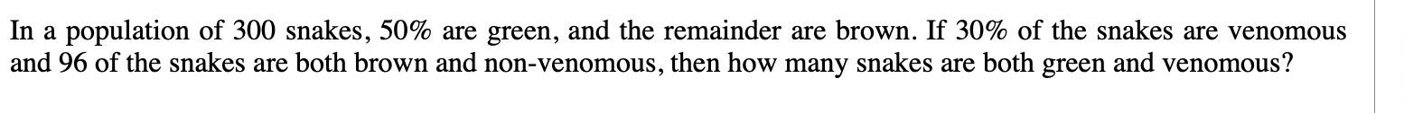 Solved In a population of 300 snakes, 50% are green, and the | Chegg.com