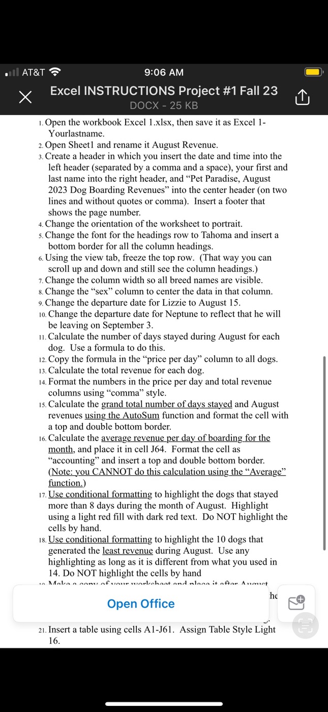 Solved 1. Open the workbook Excel 1.xlsx, then save it as | Chegg.com