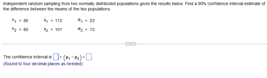 Solved Independent random sampling from two normally | Chegg.com