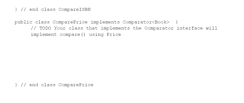 Solved Xxercise on Comparator: onsider the following Book | Chegg.com Solved Xxercise on Comparator: onsider the following Book | Chegg.com