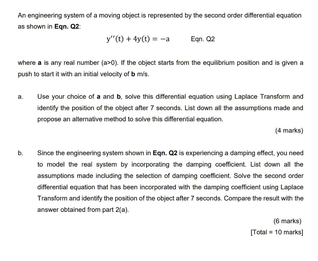 Solved Assume a =5 b = 20 m/s and please explain the | Chegg.com