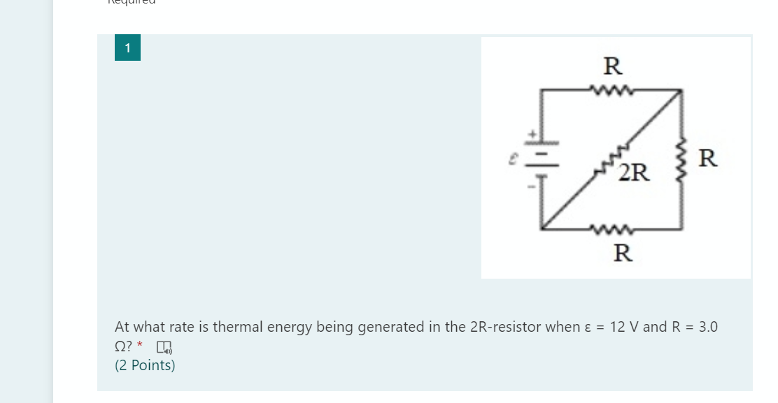 Solved 1 R R 2R R At what rate is thermal energy being | Chegg.com