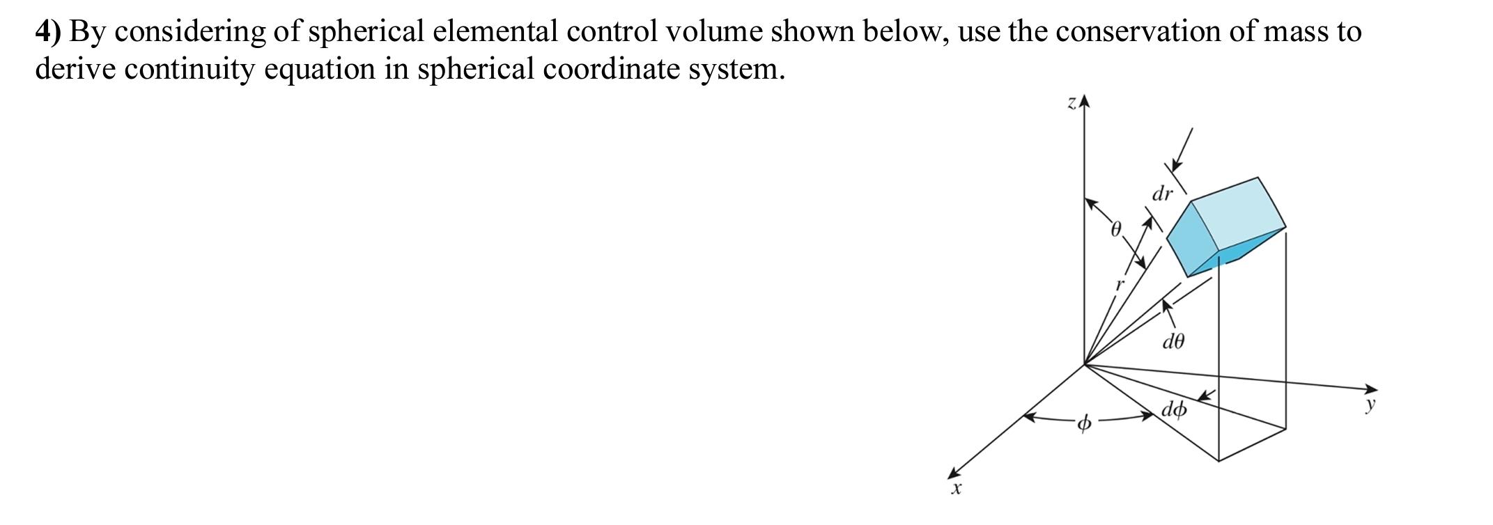 Solved 4) By considering of spherical elemental control | Chegg.com