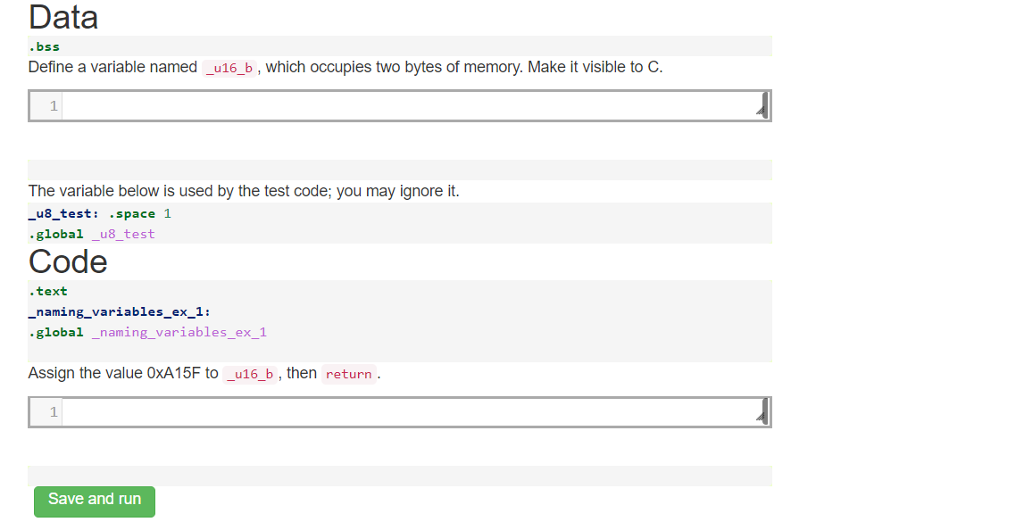 Data bss Define a variable named_u16_b , which | Chegg.com