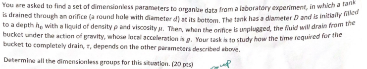 Solved You are asked to find a set of dimensionless | Chegg.com