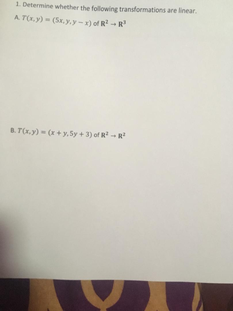 Solved 1. Determine whether the following transformations | Chegg.com