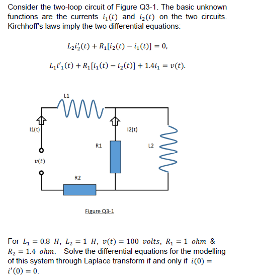 Solved Consider the two-loop circuit of Figure Q3-1. The | Chegg.com