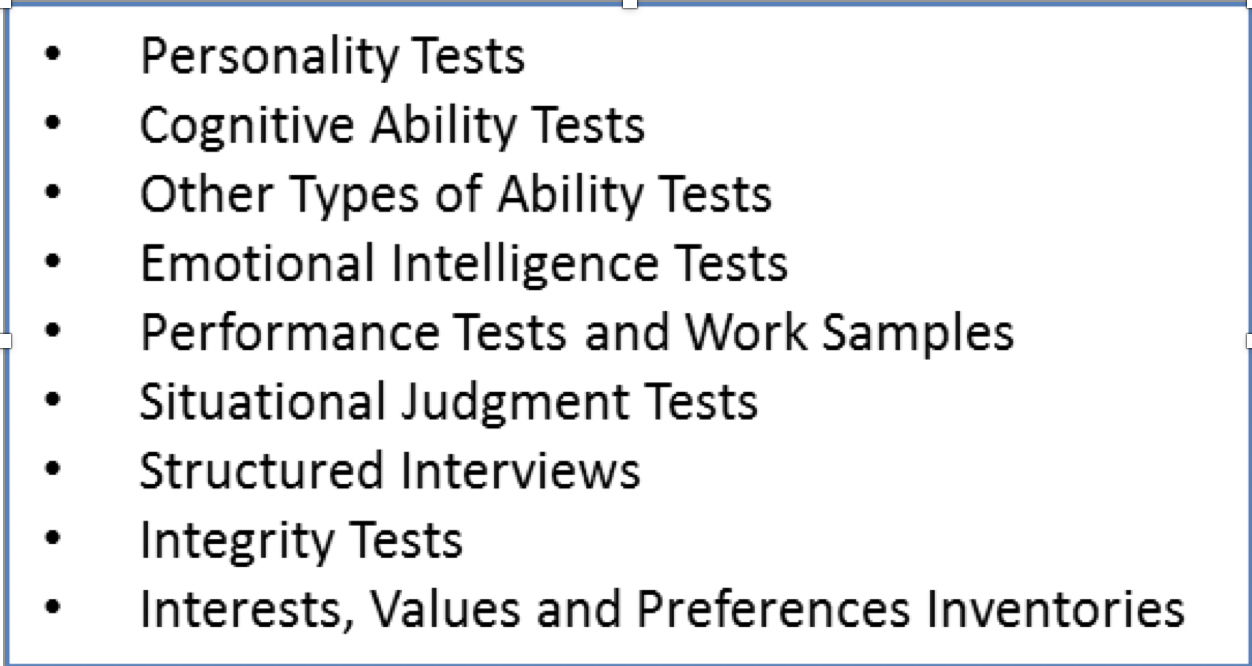 Personality Tests Cognitive Ability Tests Other Types | Chegg.com