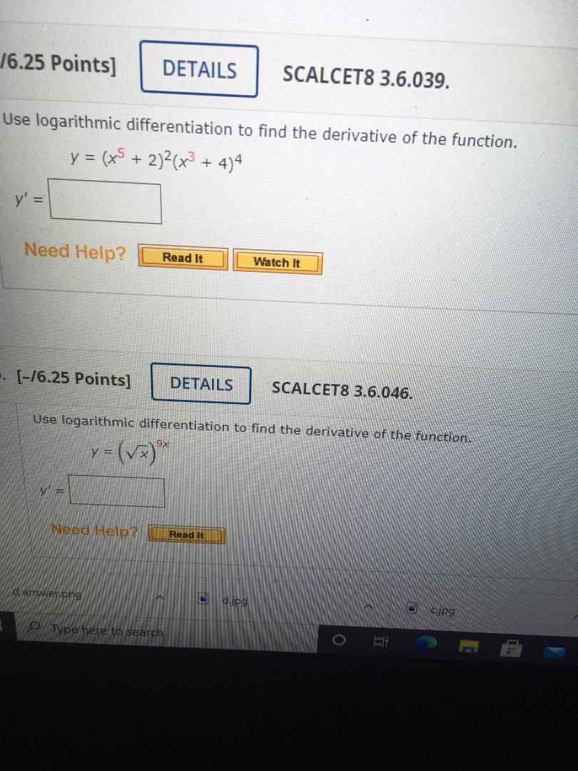 Solved 16.25 Points] DETAILS SCALCET8 3.6.039. Use | Chegg.com