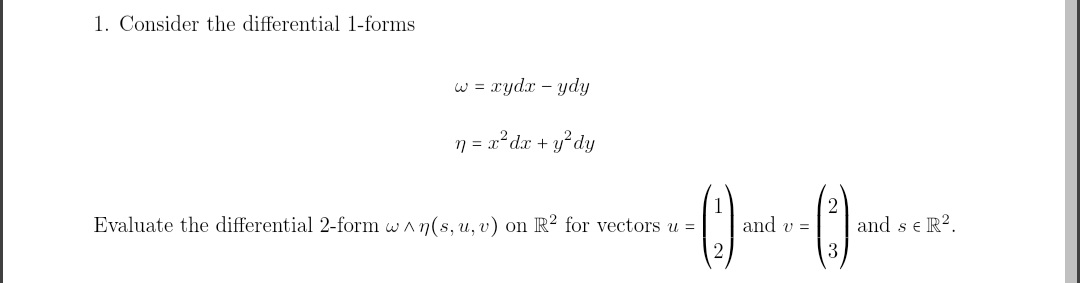 Solved 1. Consider the differential 1 -forms | Chegg.com
