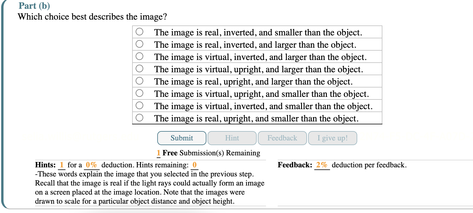 Solved Part (b) ﻿Part (a) VWhich diagram best represents the | Chegg.com