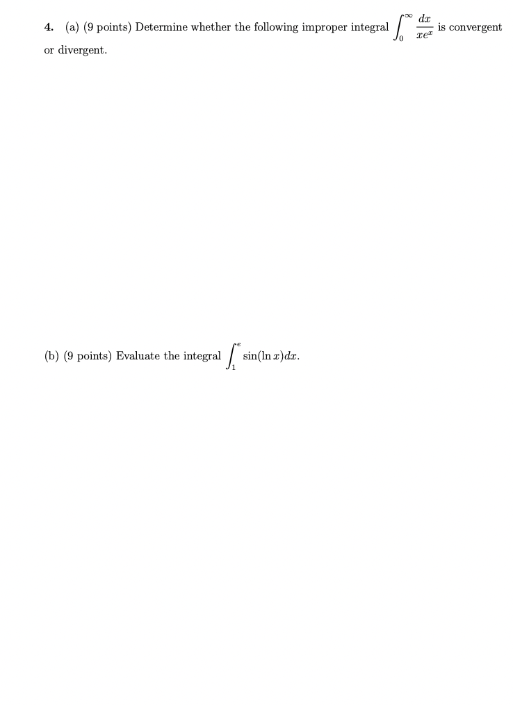 Solved 4. (a) (9 points) Determine whether the following | Chegg.com