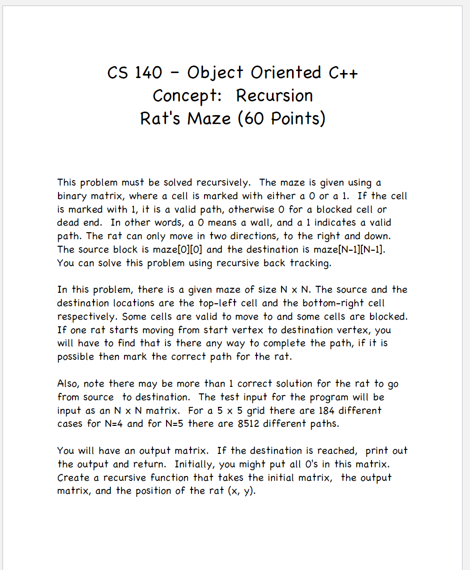 Solved Cs 140 Object Oriented C Concept Recursion 0143