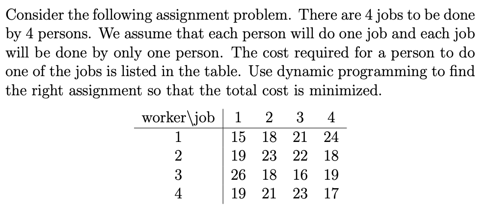 Solved Consider the following assignment problem. There are | Chegg.com