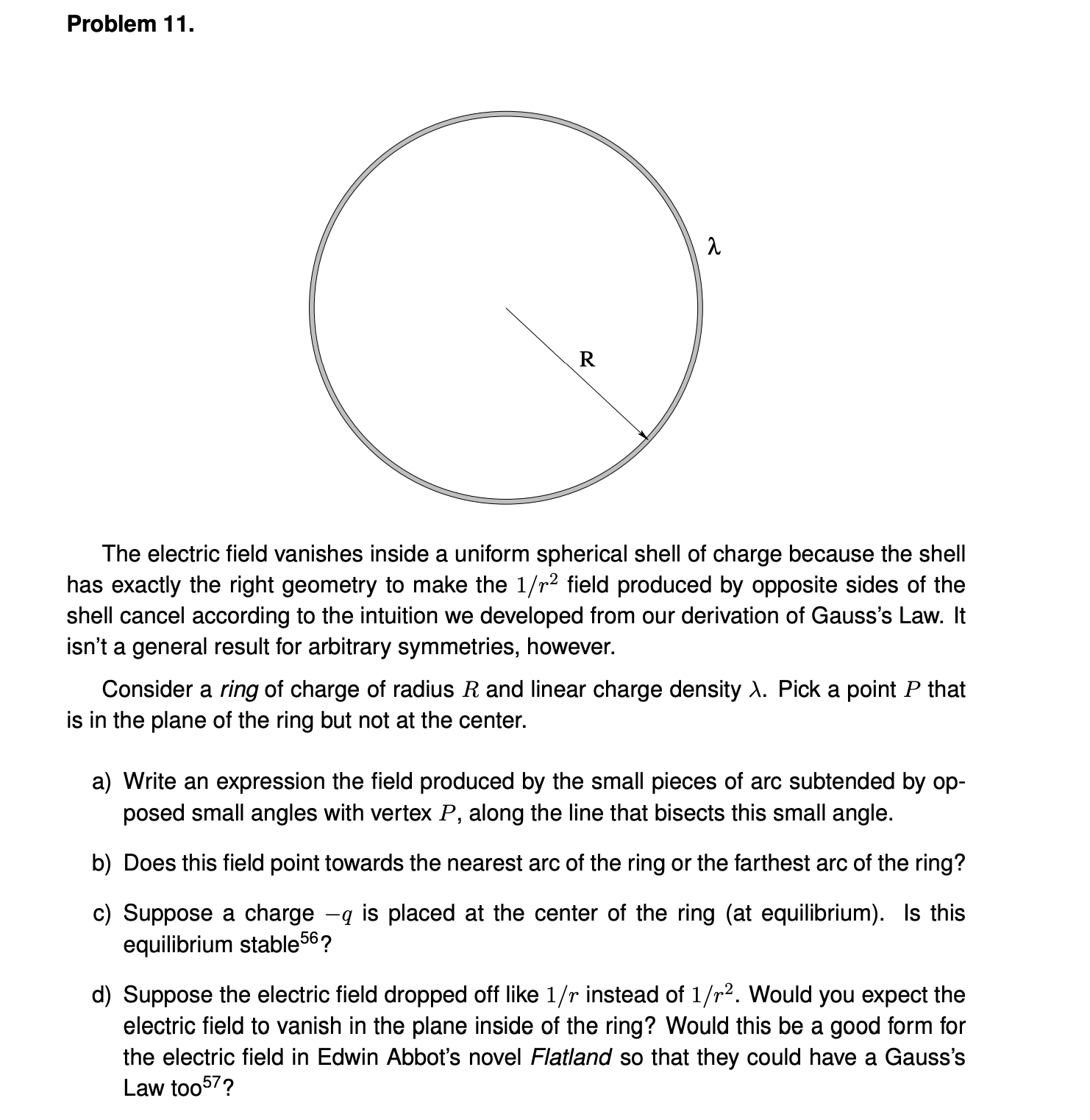 Solved The electric field vanishes inside a uniform | Chegg.com