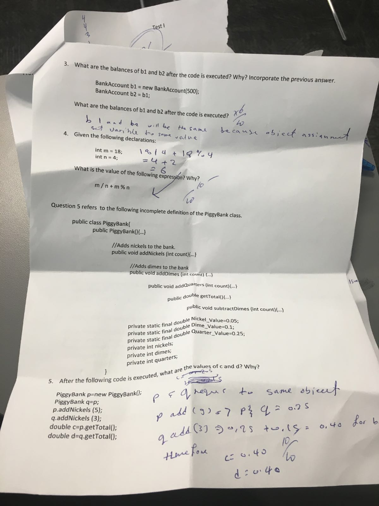 Solved What is the value of b.balance after the following | Chegg.com