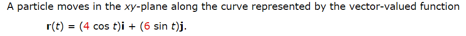 Solved A particle moves in the xy-plane along the curve | Chegg.com