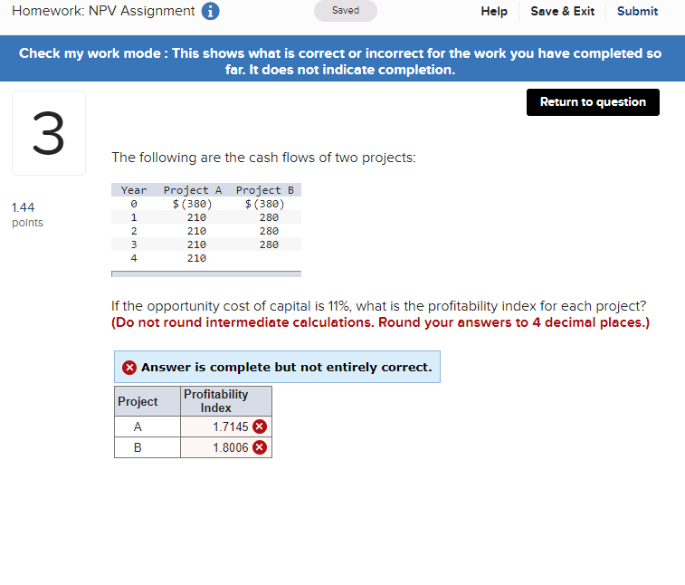 Solved Check my work mode: This shows what is correct or | Chegg.com