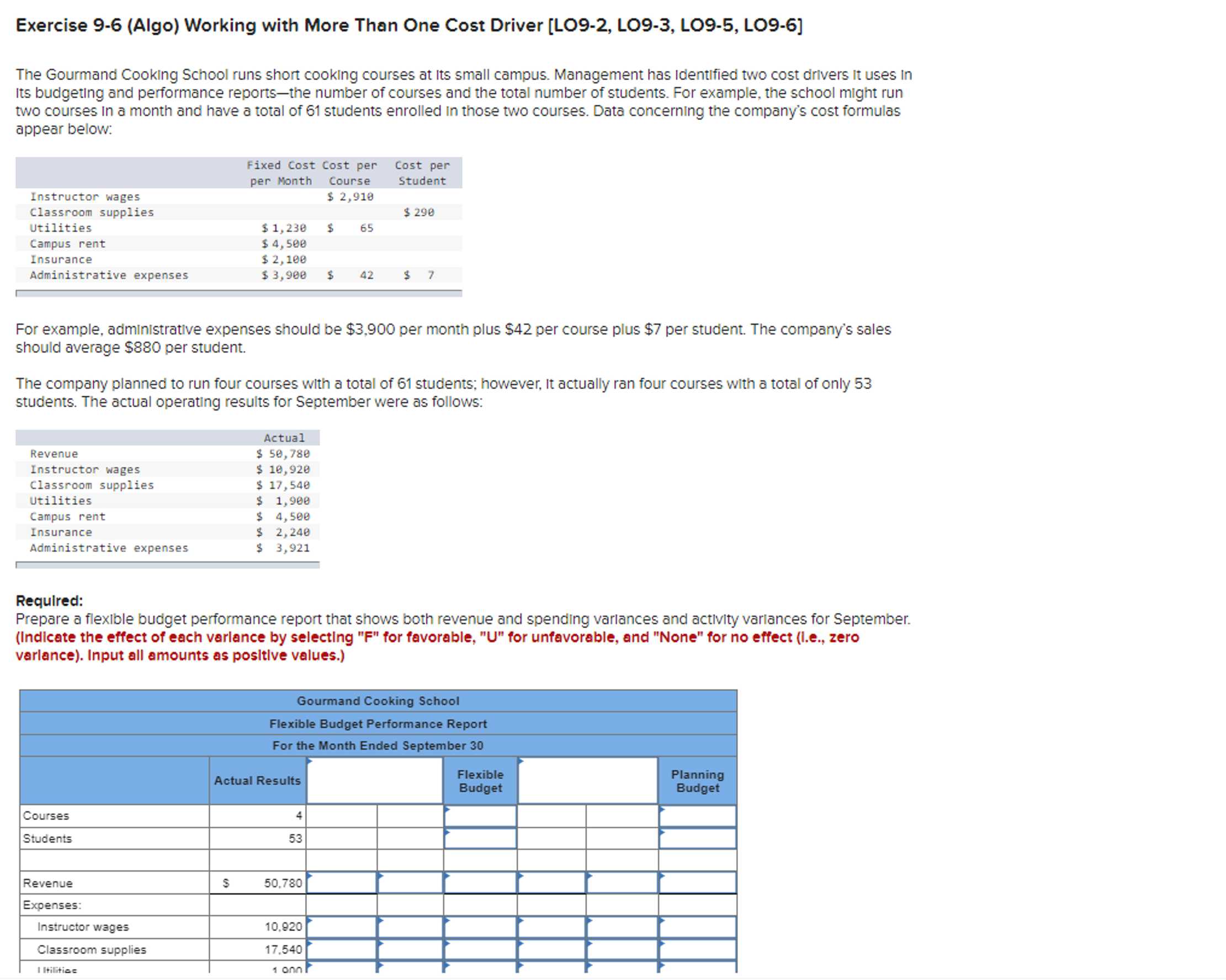 Solved Exercise 9-6 (Algo) ﻿Working with More Than One Cost | Chegg.com