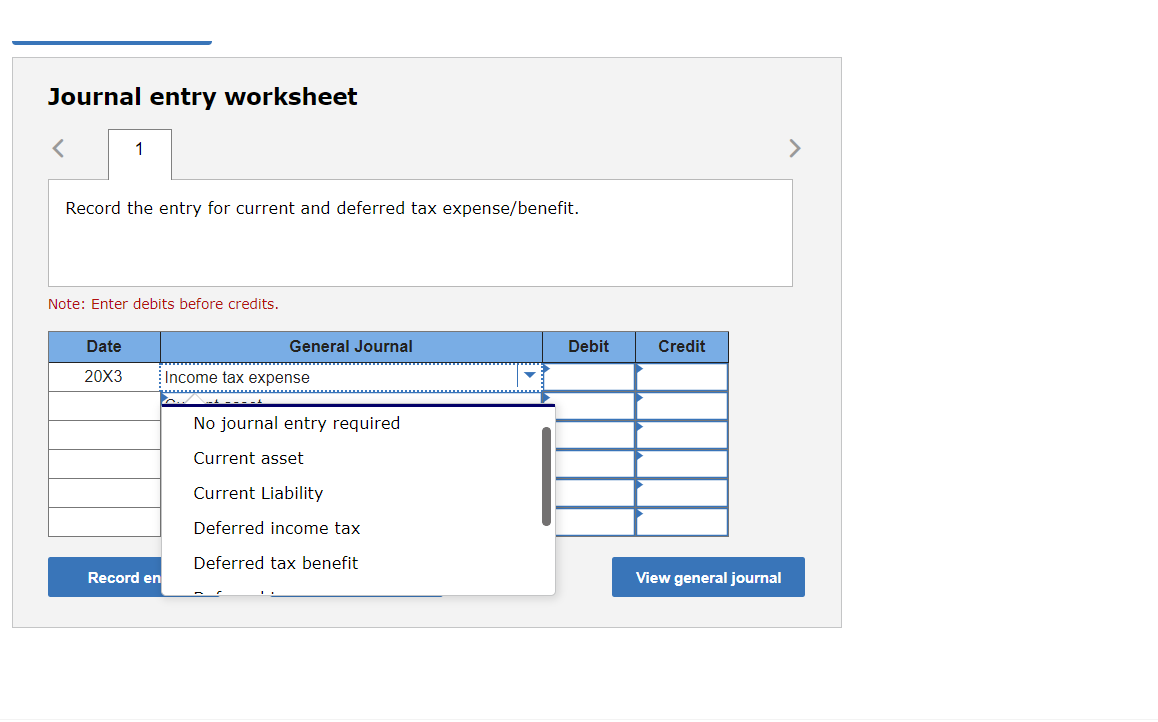 Solved Journal entry worksheet 1 > Record the entry for | Chegg.com