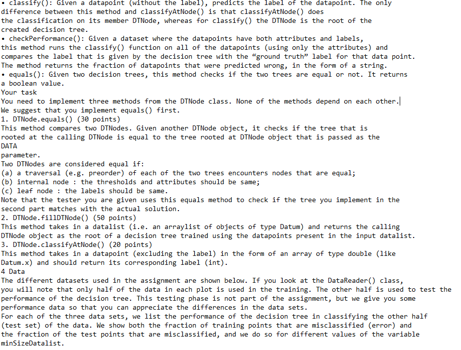 Solved In Java implement the following methods:Instructions | Chegg.com Solved In Java implement the following methods:Instructions | Chegg.com