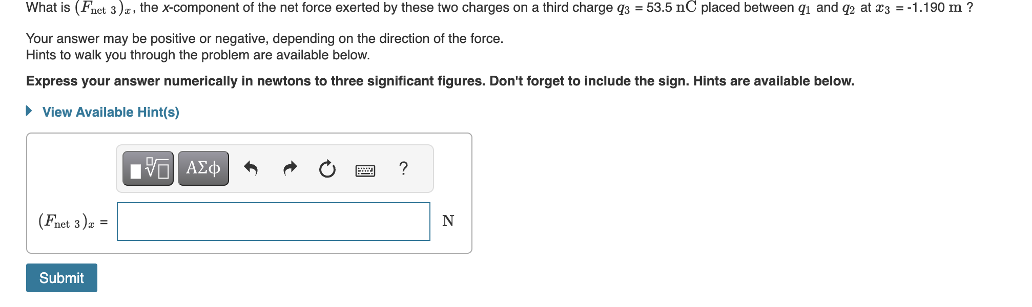 What is (Fnet 3)x, the x-component of the net force | Chegg.com
