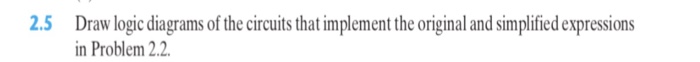 Solved Draw logic diagrams of the circuits that implement | Chegg.com