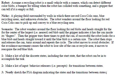 Solved Robot: Assume a recycling robot is a small vehicle | Chegg.com