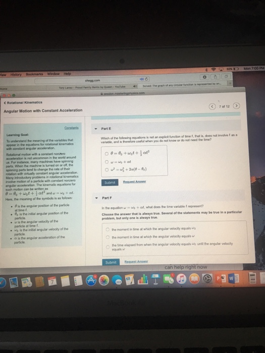 Solved Angular Motion with Constant Acceleration 7 of 12 | Chegg.com