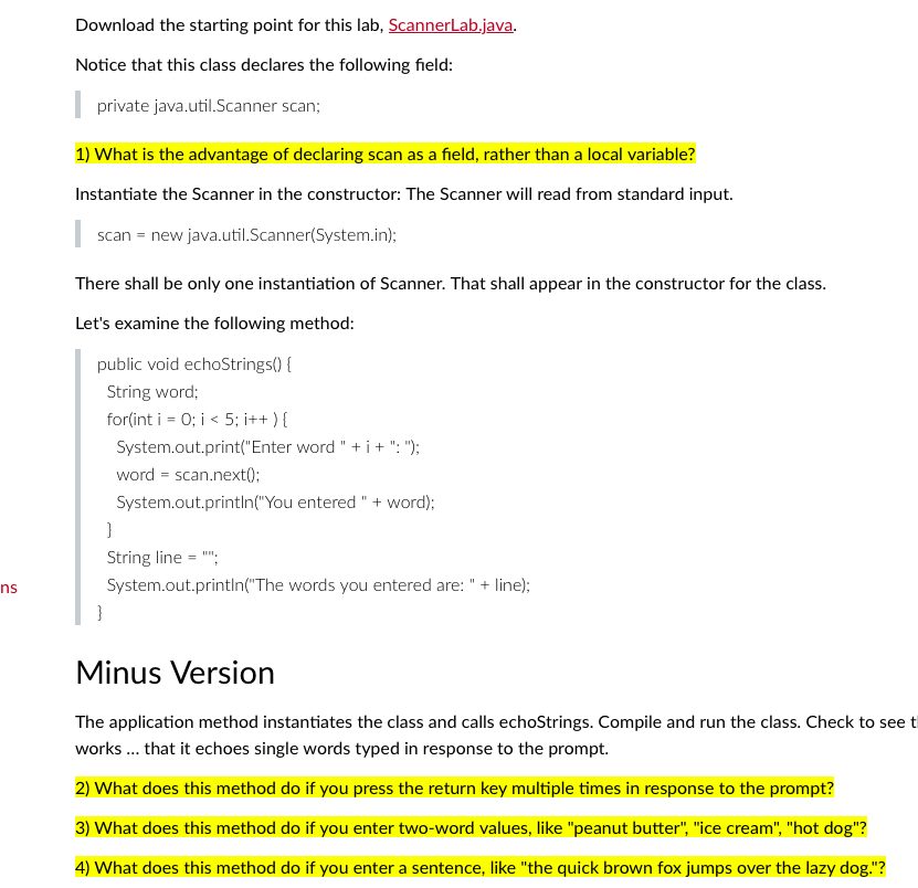 Solved public class ScannerLab { private java.util.Scanner | Chegg.com