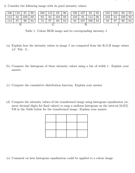 Solved 3. Consider the following image with its pixel | Chegg.com