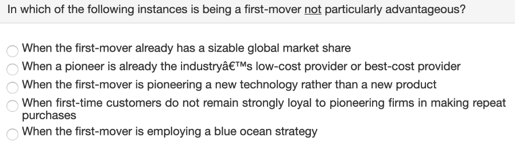 Solved In which of the following instances is being a | Chegg.com