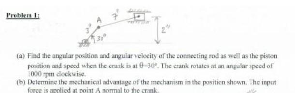 Problem 1: (a) Find the angular position and angular | Chegg.com