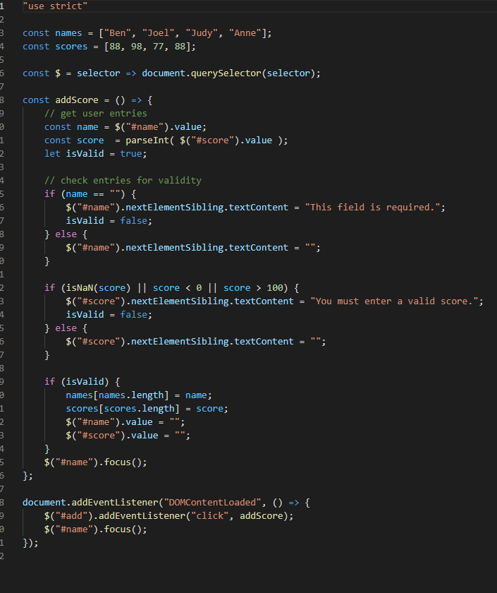 Solved Short 6-2 Display Test Score arrays In this exercise, | Chegg.com