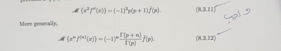 Solved M{x2f′′(x)}=(−1)2p(p+1)fˉ(p) More generally, | Chegg.com