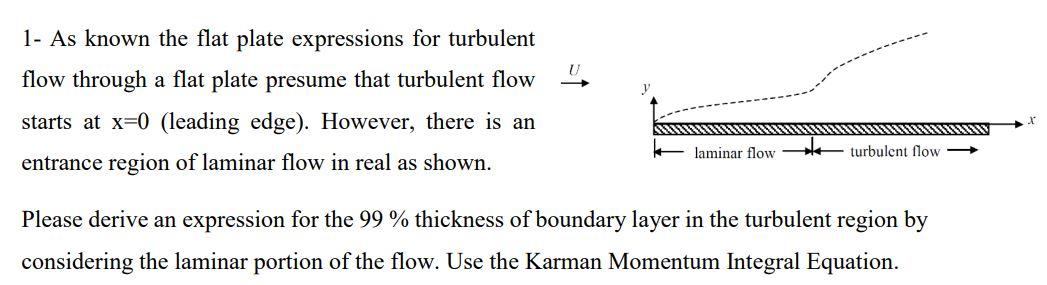 Solved U 1- As known the flat plate expressions for | Chegg.com