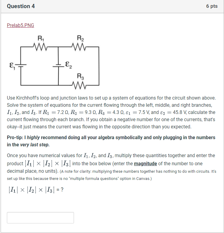 Solved Prelab5.PNG Use Kirchhoff's loop and junction laws to | Chegg.com