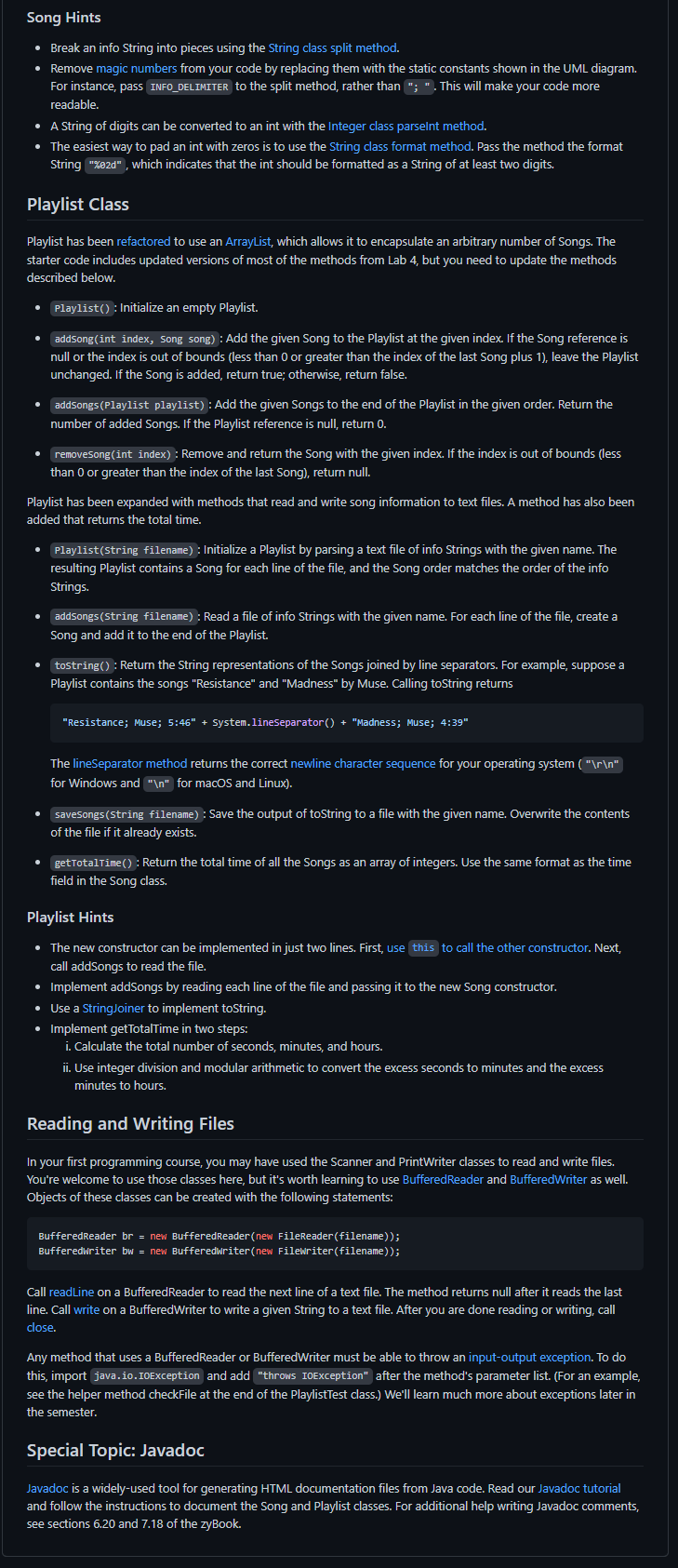 Solved Lab 5: Reading and Writing Playlists In Lab 4, we | Chegg.com