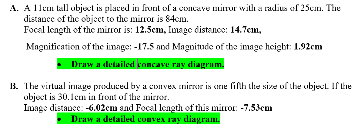 Solved A. A 11cm tall object is placed in front of a concave | Chegg.com